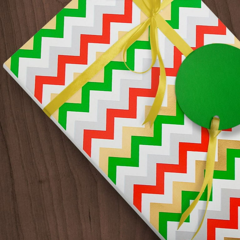 JAM Paper Envelope Christmas Wrapping Paper 25 Sq ft 1 Pack Chevron Stripe Gift Wrap Walmart