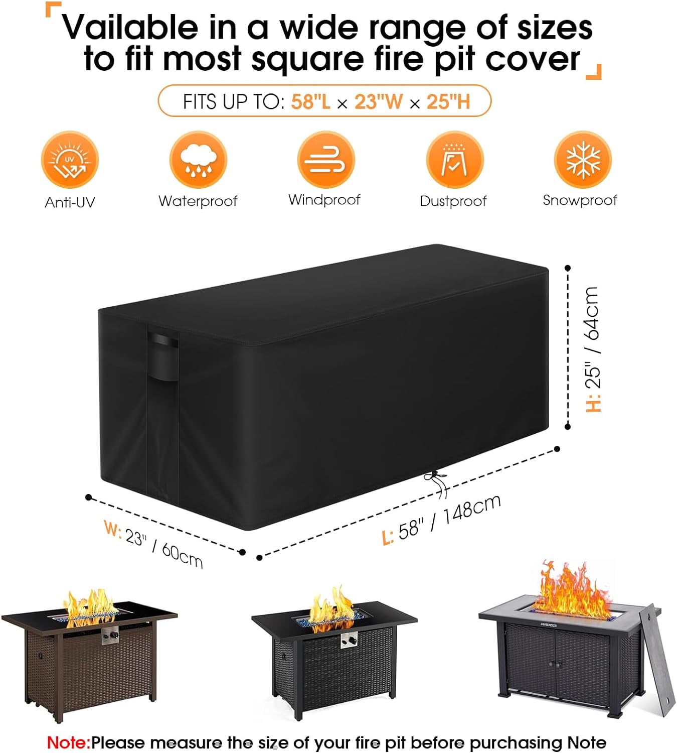 Rectangular Fire Pit Cover