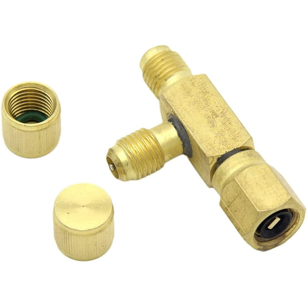 Quick Coupler Tee Adapter HAVC Tee Adapter 1/4" Tee Adapter Valve Core ...