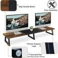 42 Inch Extra Long Dual Monitor Riser, Wood & Steel Desk Stand for 2 ...