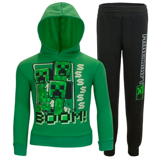 Minecraft Boys 2 Piece Fleece Pants Sets, Pullover Hoodie and Jogger ...