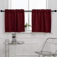 LMUMN-Blackout Kitchen Curtain 24 Inches Long, Rod Pocket Cafe Tier ...