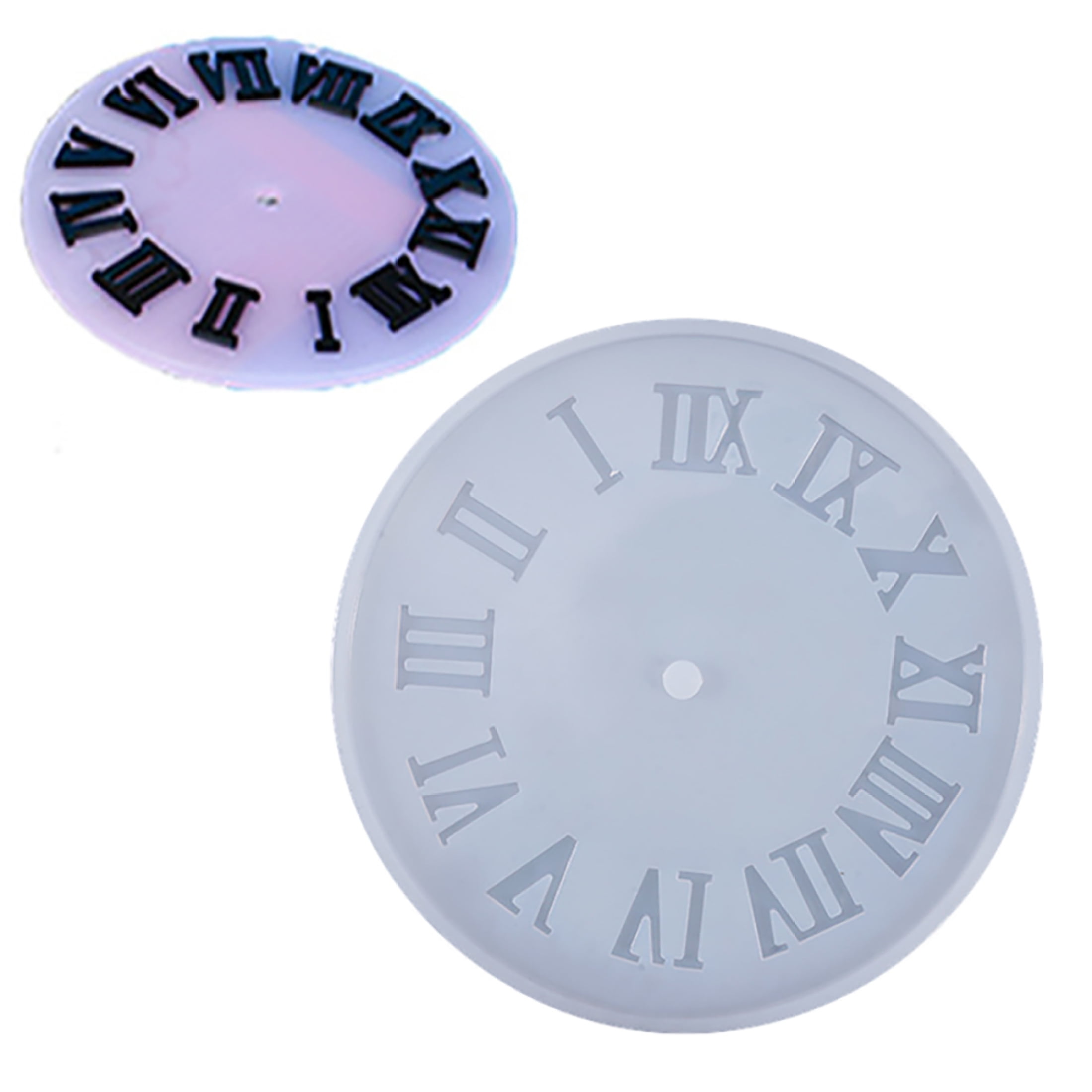 EUBUY Round Epoxy Silicone Wall Clock Roman Arabic Numeral Clock Mold ...