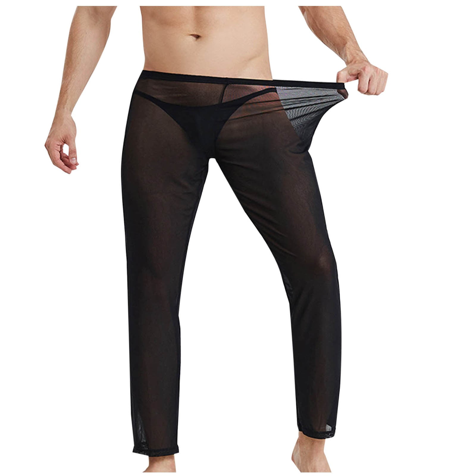 Click here for Jiuke Mens Mesh Pants See Through Pajama Bottoms S... prices