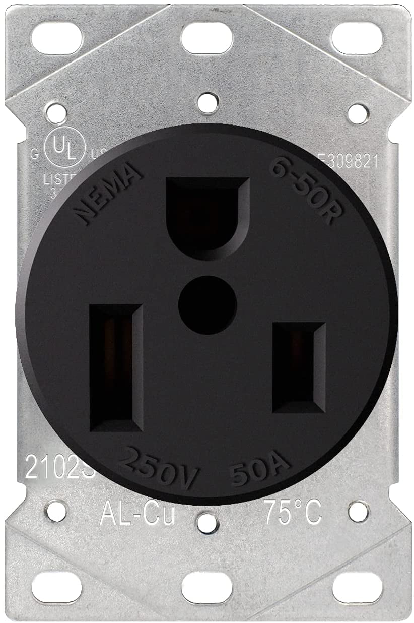 NEMA 6-50R Receptacle 50A 250V Female Outlet 50 Amp 250 Volts Heavy ...