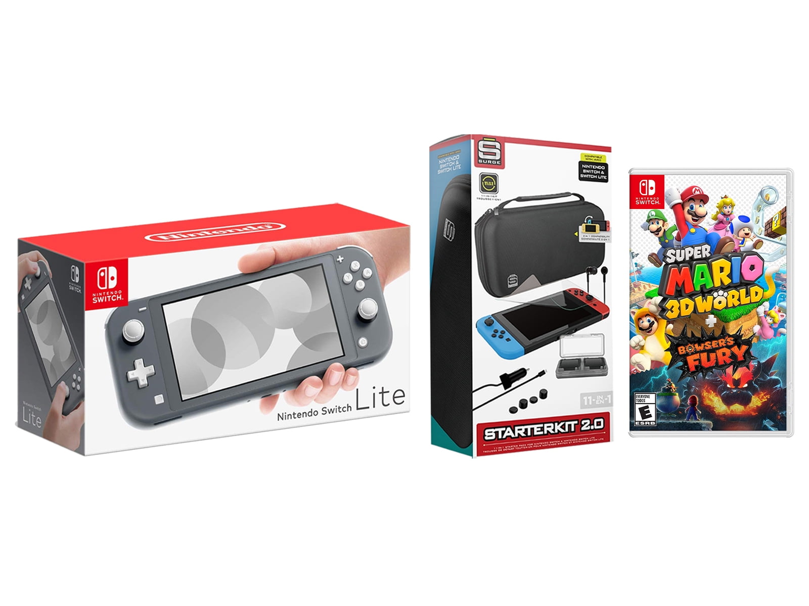 Buy Nintendo Switch Lite Gray Bundle with Surge 11-In-1 Accessory ...
