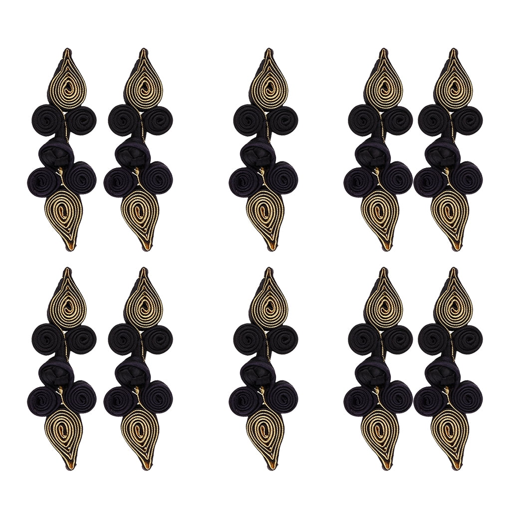 10 Pairs Beaded Chinese Frog Closure Buttons Knot Fasteners for DIY ...