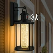 Globe Electric 1-Light Matte Black Motion Sensor Outdoor Wall Sconce w ...