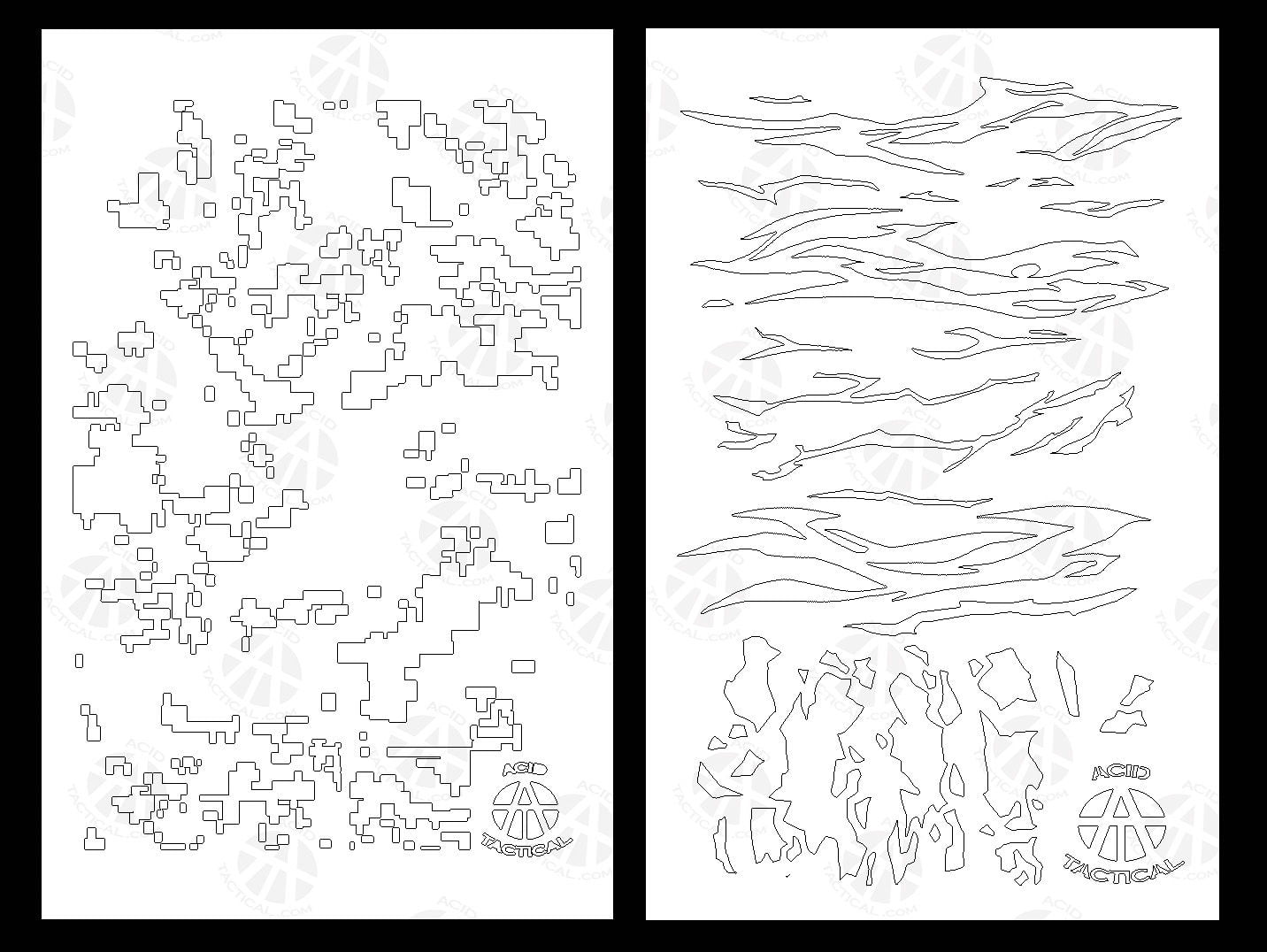 2pk ADHESIVE Camouflage Airbrush Paint Gun Camo Stencils - Digital ...