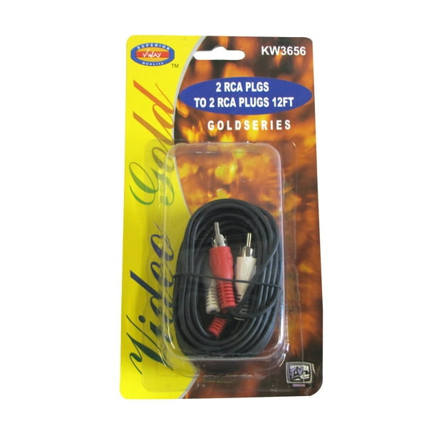 12ft RCA Male Jacks Composite Stereo Cable LR Audio Red White CD DVD ...