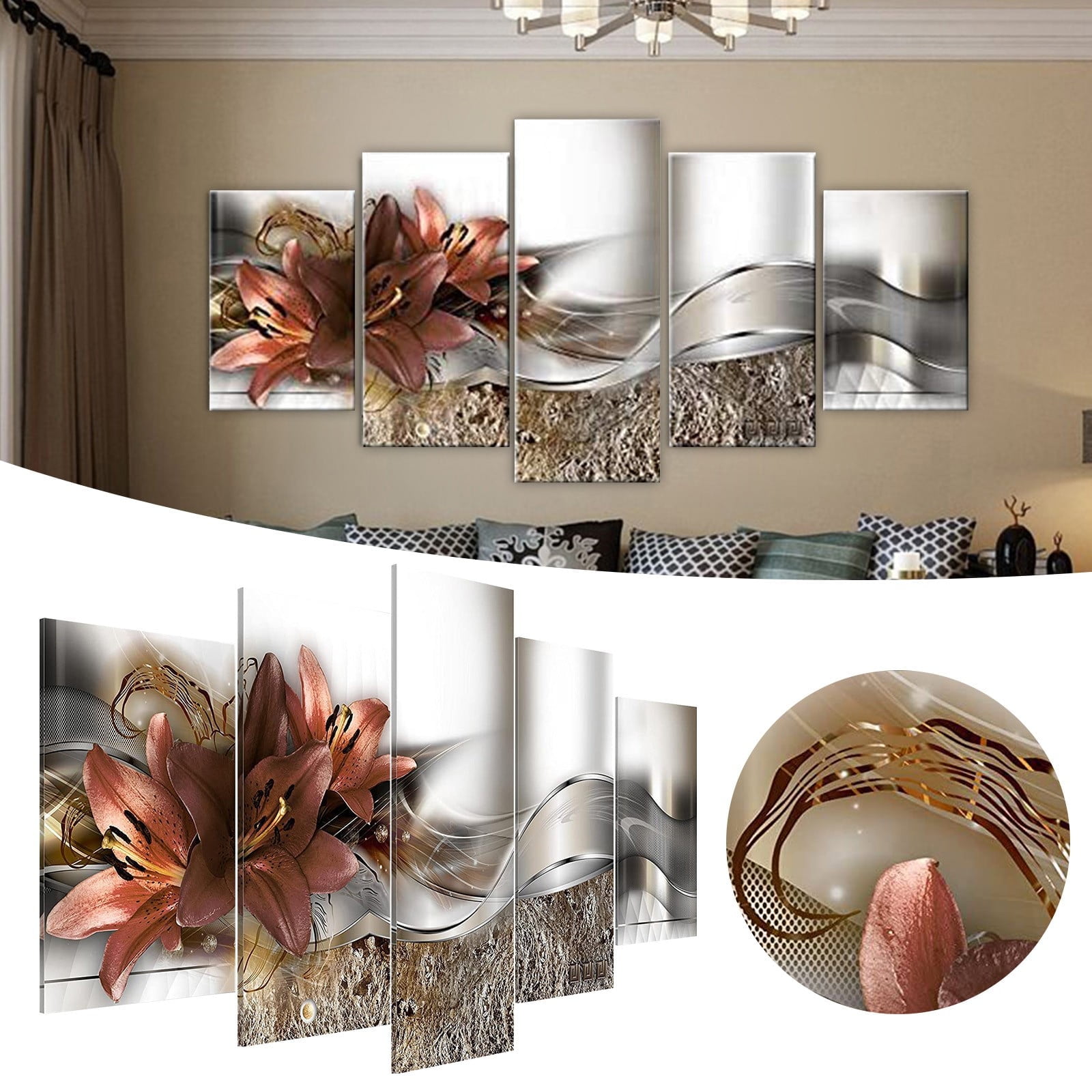 Click here for Hot Sale!veeogra Wall Decor wall Art 5 Piece Oil P... prices