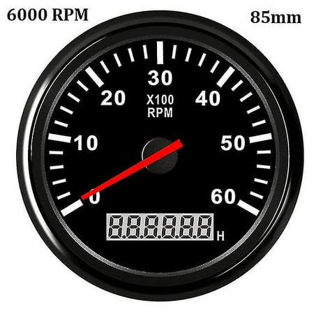 8000 Rpm Tachometer Boat Car Marine Tacho Gauge With Lcd Hourmeter 85mm ...