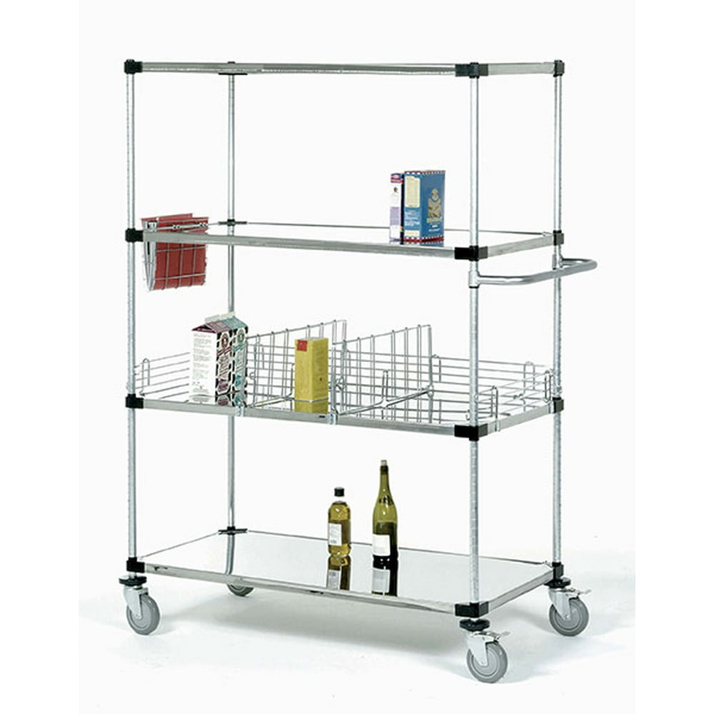 24" Deep x 54" Wide x 48" High 4 Tier Stainless Steel Solid Mobile ...