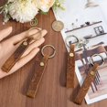 4pc Leather Keychain with Alloy Findings Flower Pattern Coconut Brown ...