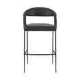 Monie Counter Stool Chair- Curved Floating Back- Black Faux Leather ...