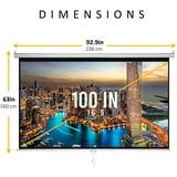 100 Inch Pull Down Projector Screen and Stand Portable Outdoor and ...