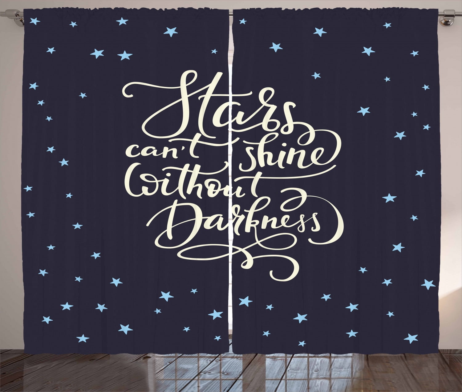 Inspirational Curtains 2 Panels Set, Motivation Life Message Happiness ...
