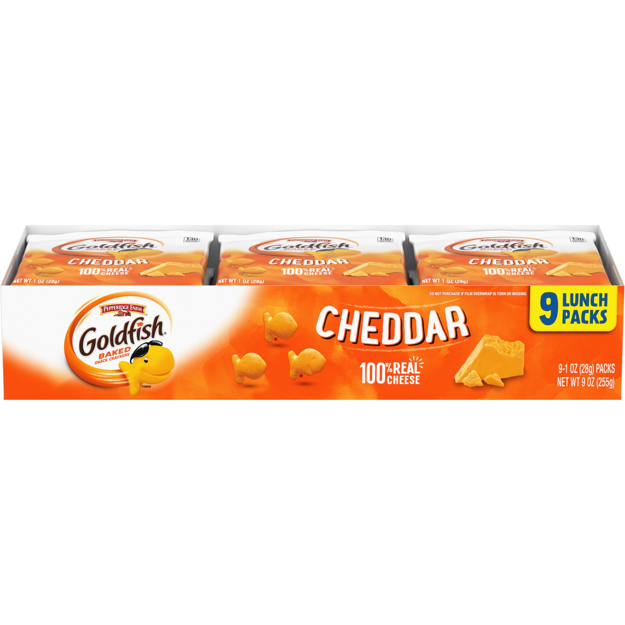 Goldfish Cheddar Cheese Crackers, Baked Snack Crackers, 1 oz On-the-Go ...