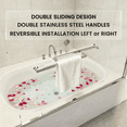 56-60"W x 57"H Double Sliding Tub Semi-Frameless Shower Door,1/4" Clear ...