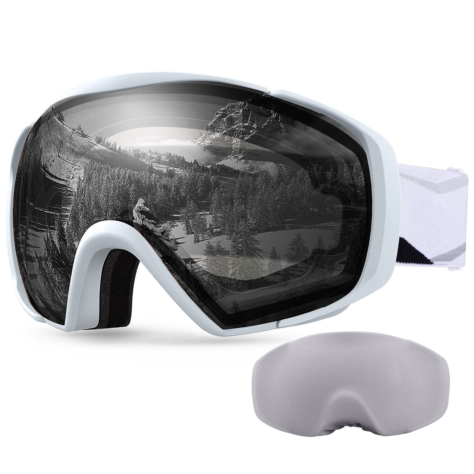 OutdoorMaster Ski Goggles with Cover Snowboard Snow Goggles OTG Anti ...