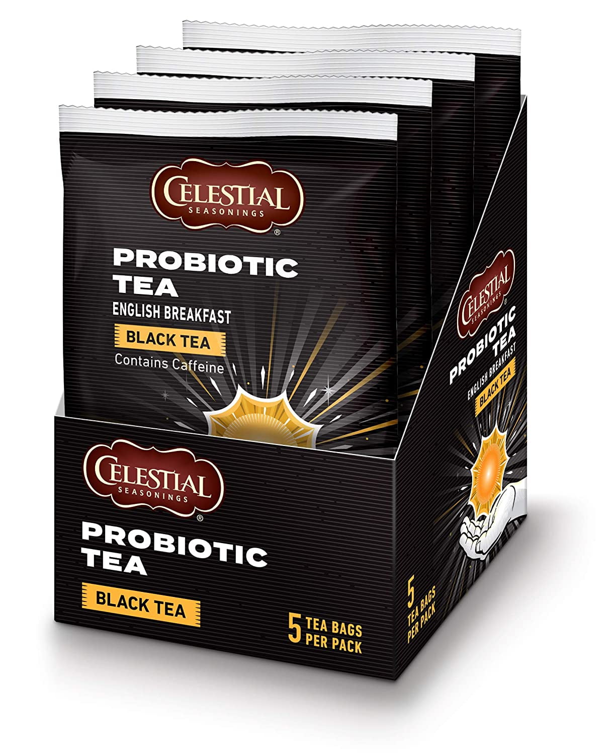 Celestial Seasonings English Breakfast Probiotic Black Tea Bags, 5 ...