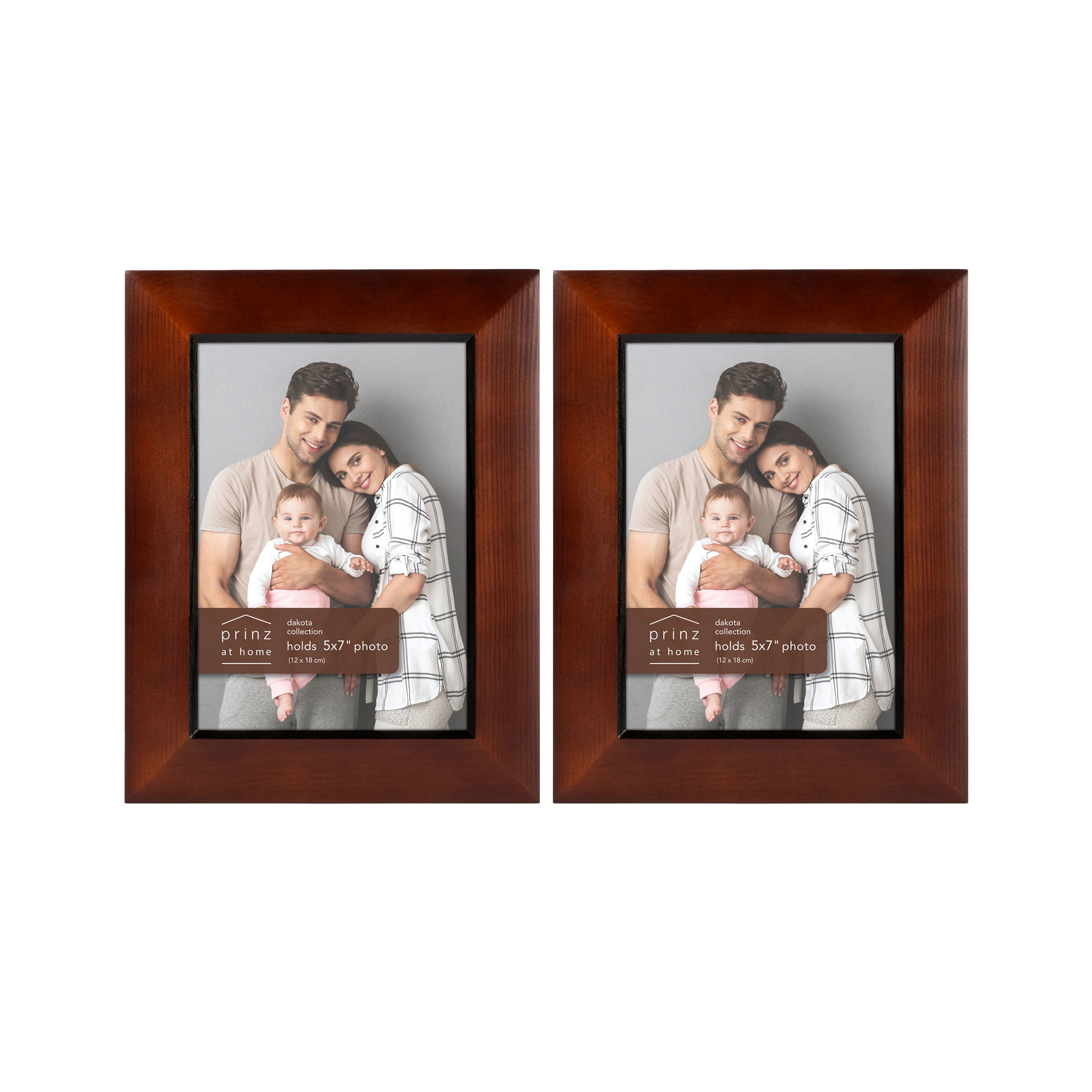 Prinz Dakota Dark Walnut Wood Tabletop Picture Frames, Set of Two, Made ...