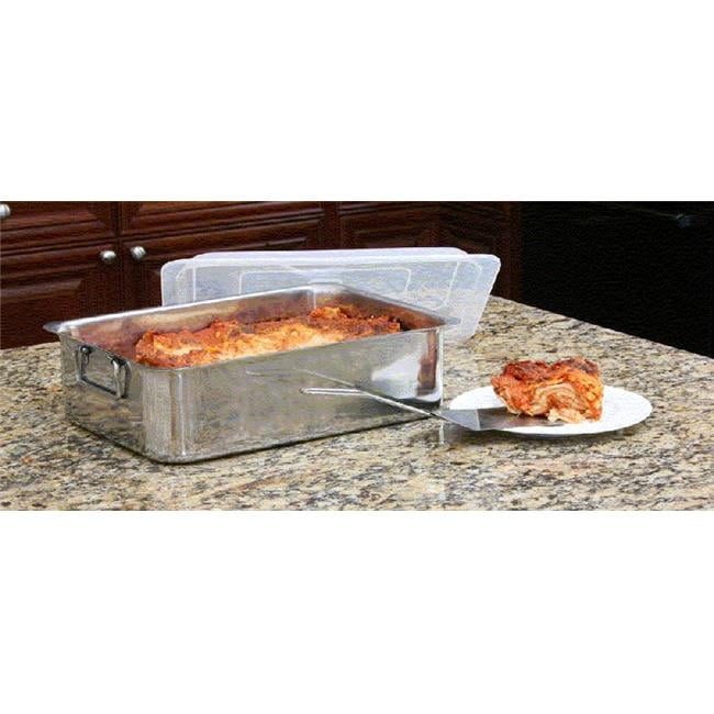 4 PC Stainless Steel Roaster & Lasagna Pan with Plastic Cover All-in ...