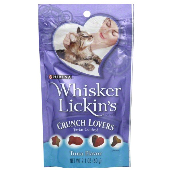 Purina Whisker Lickins Cat Treats Crunchy and Yummy Tuna Flavor 2.1 oz Pouch - Walmart.com