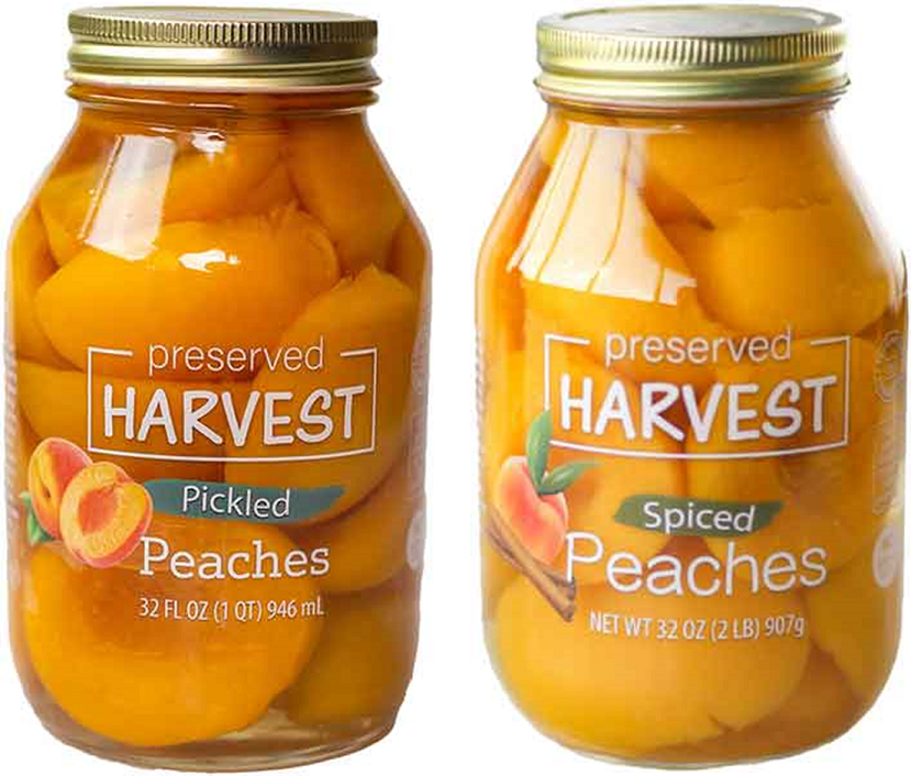 Preserved Harvest Pickled & Spiced Peach Halves, 32 oz. Quart Jars ...