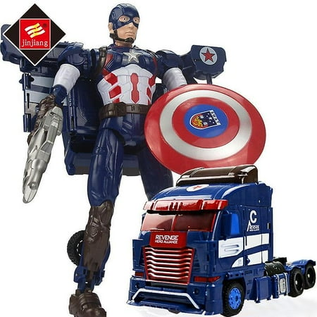 Superheroes Captain America Transformer Car Big Truck Kids Funny Toy ...