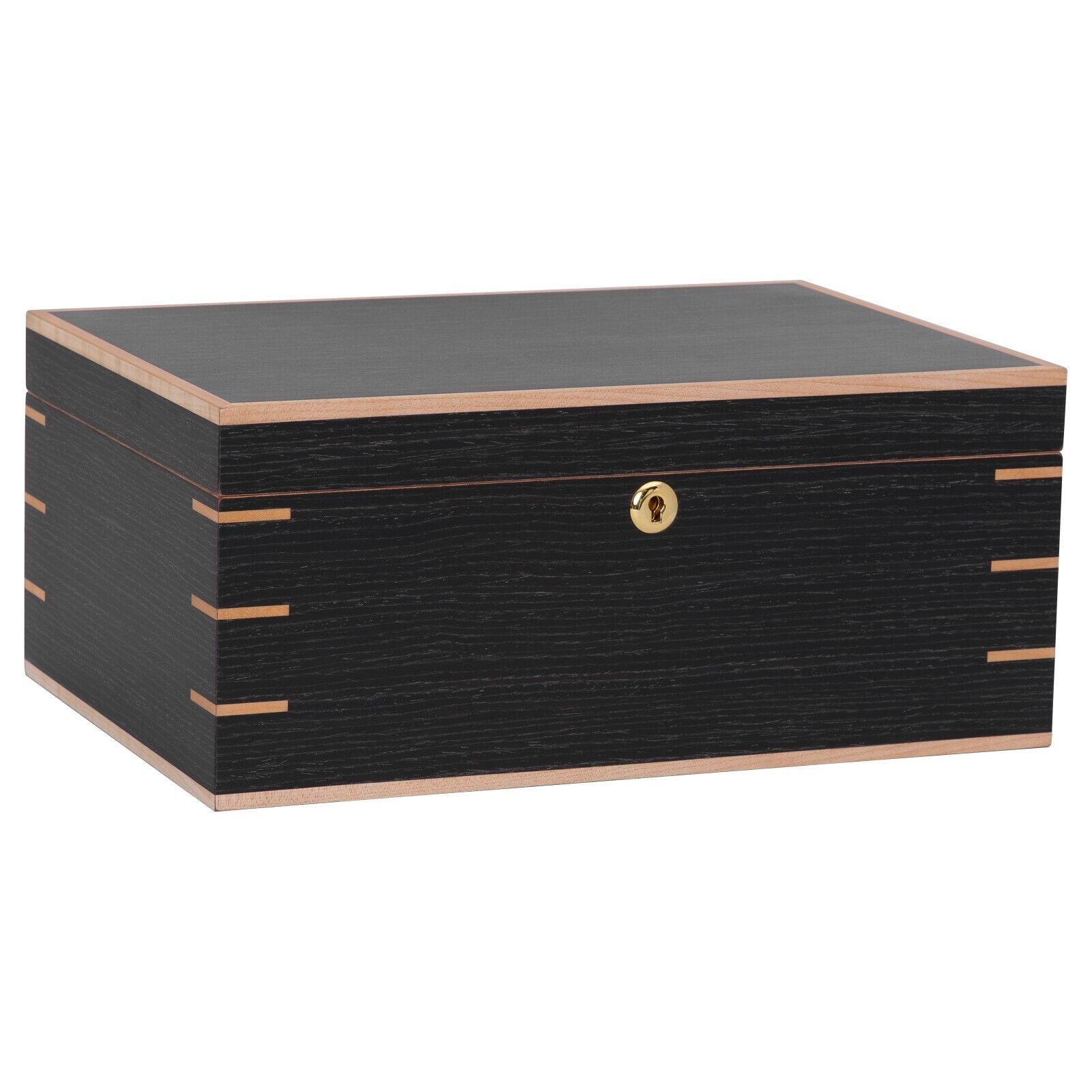 Messenia Cigar Humidor Grey Oak Veneer with Maple Inlay 80 Cigars ...