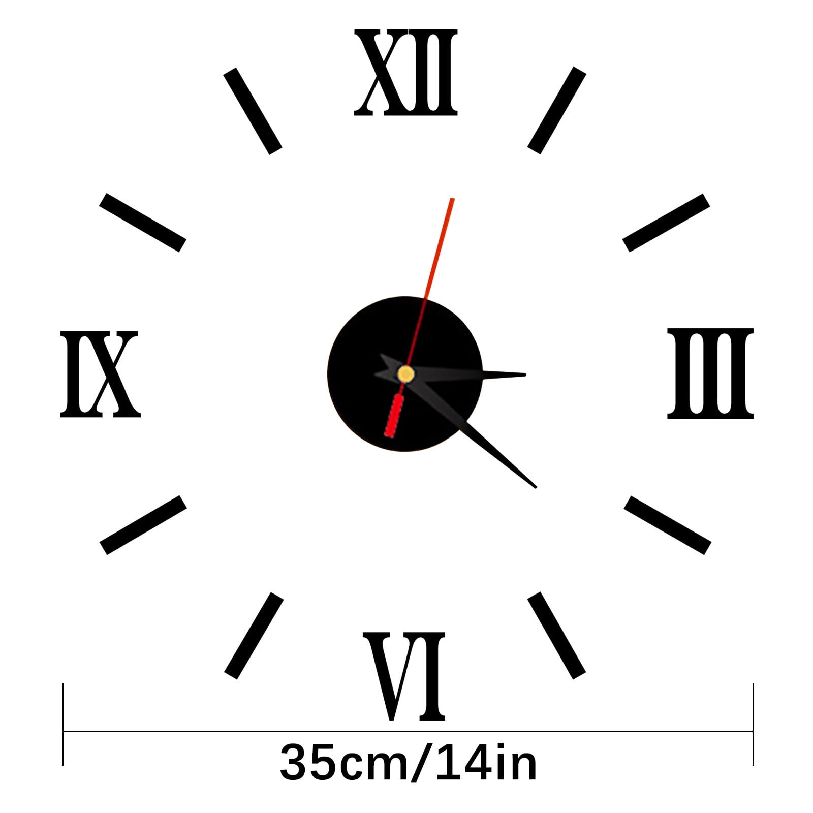 Roman Digital Wall Clock Personality Silent Diy Acrylic Wall Sticker ...