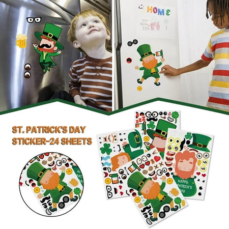 Agiferg St. Patrick's Day Stickers Shamrock Irish Window Decals Irish ...