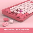 Wireless Keyboard And Mouse Combo Retro Round Keycaps Full Size