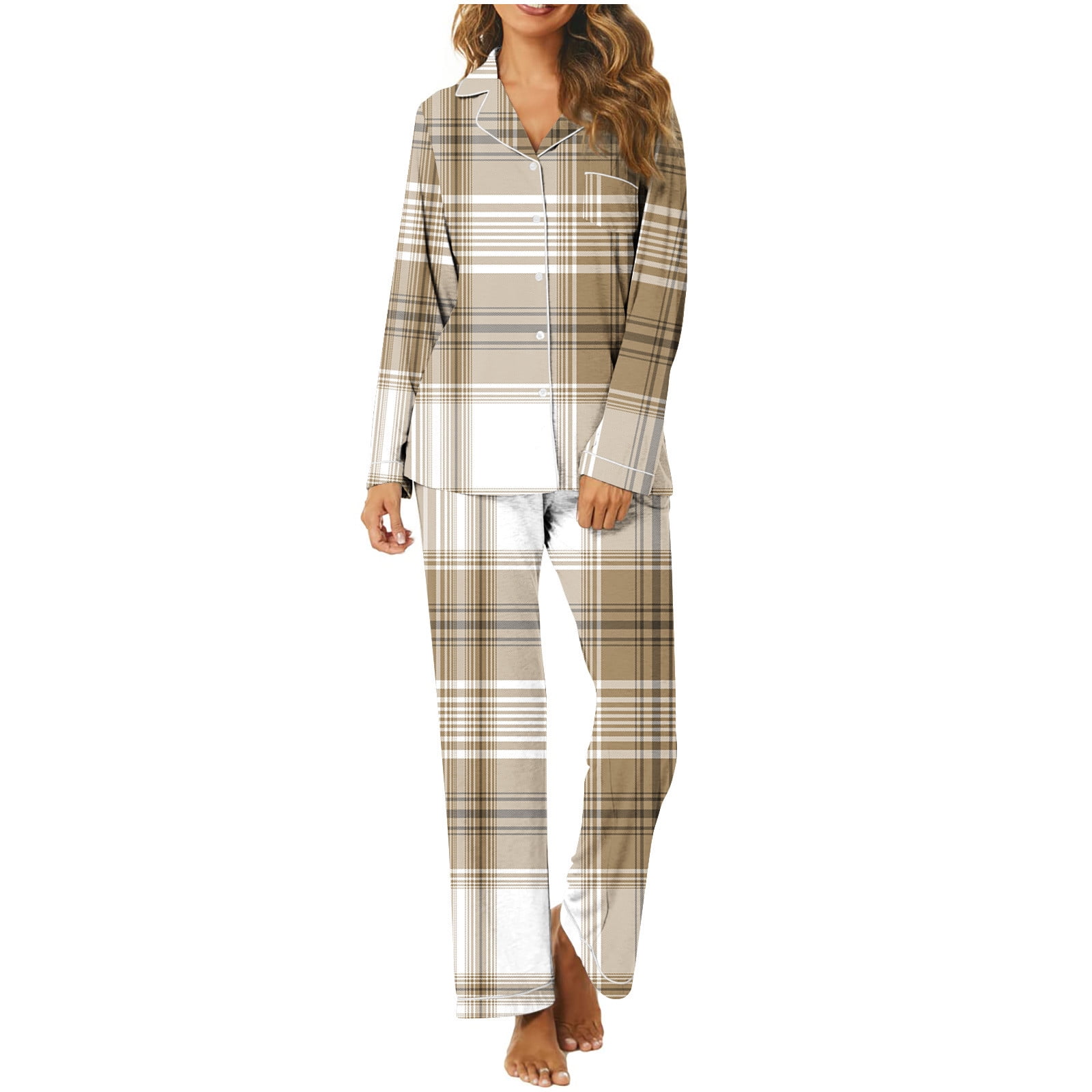 Click here for Besolor Womens Plaid Pajamas 2 Piece Outfits Casua... prices