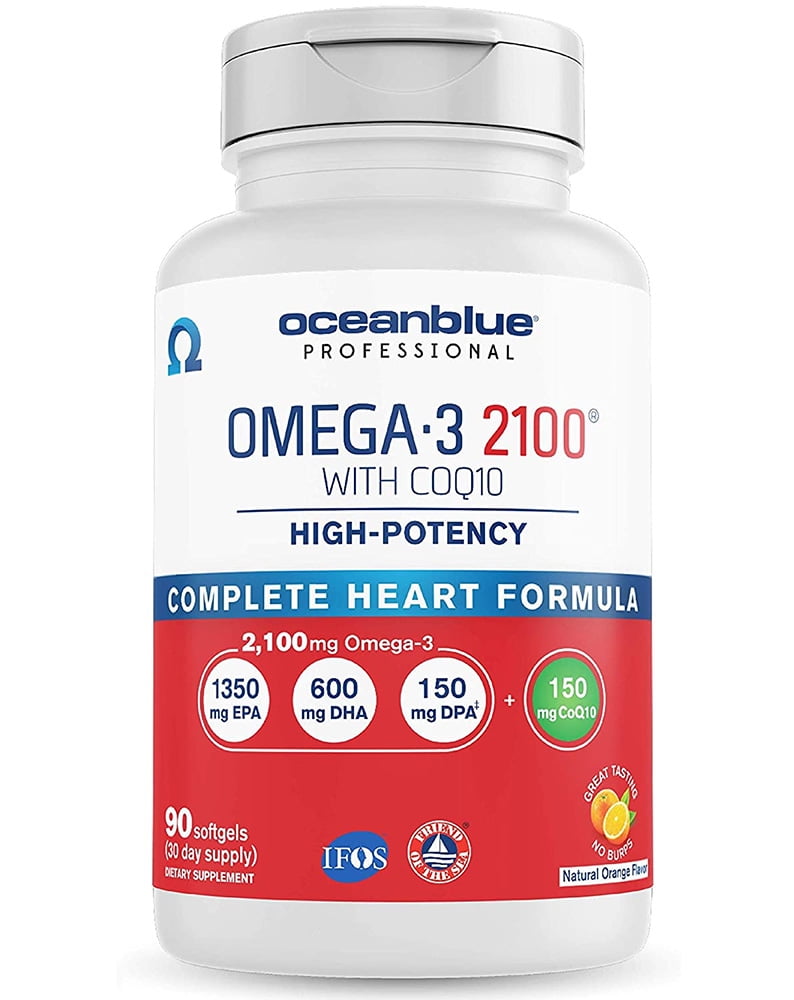 Oceanblue Omega-3 2100 with CoQ10 Softgels Natural Orange - 90 ct ...
