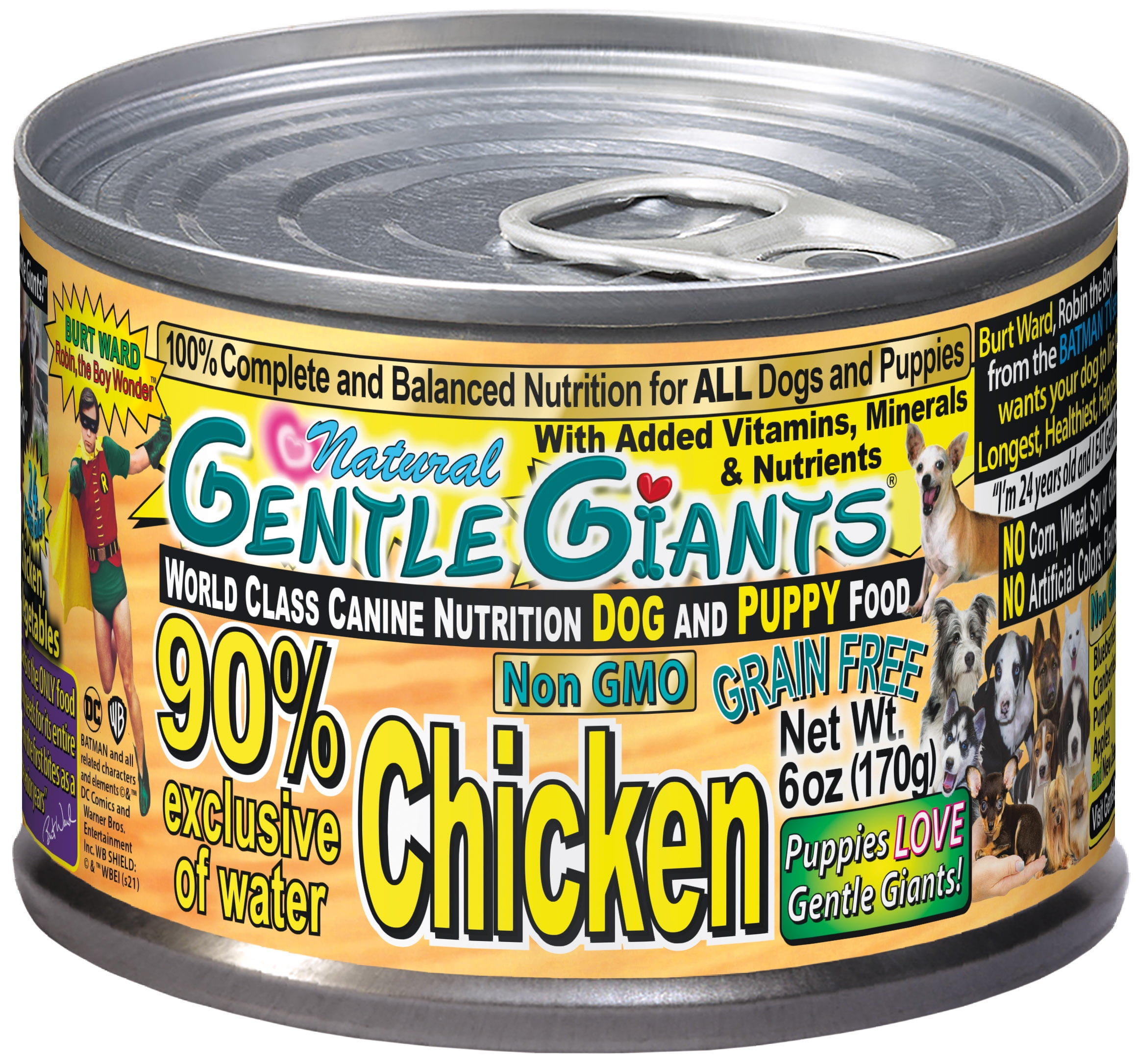 (24 Pack) Gentle Giants Canine Nutrition 90% Chicken Grain-Free Wet Dog ...