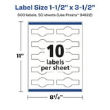 Avery Matte Clear Wraparound Labels, 1-1/2" x 3-1/2", 500 Total ...