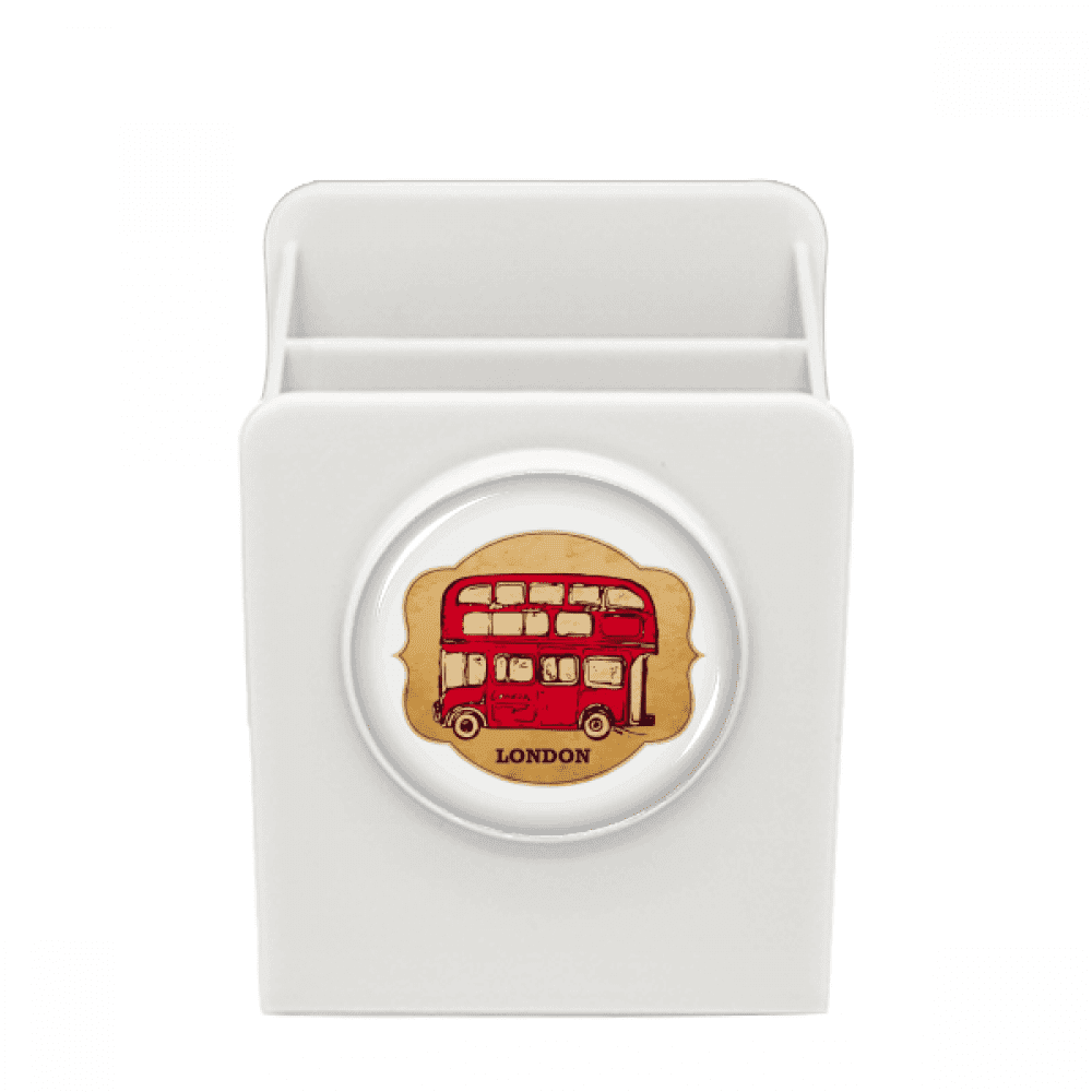 UK London Umbrella Stamp Red Bus Desk Pencil Holder Cup Pen Organizer ...