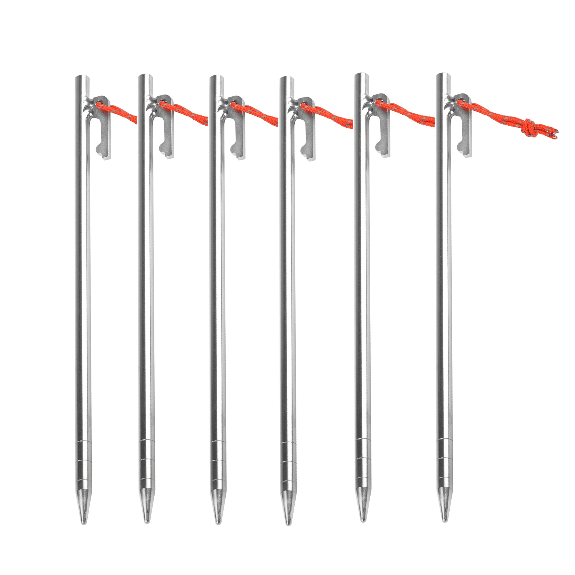 Wanyifa Titanium Tent Stakes Heavy Duty 9.8 inch Camping Tent Pegs，6 ...