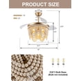42 Inch Boho Fandelier Ceiling Fan with Lights Retractable Ceiling Fan ...