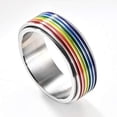 8mm Wide Titanium Stainless Steel Rainbow Gay Lesbian Wedding ...