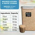 Black 2 Piece 9.5L Extra Large Food Storage Canisters For Flour Sugar ...