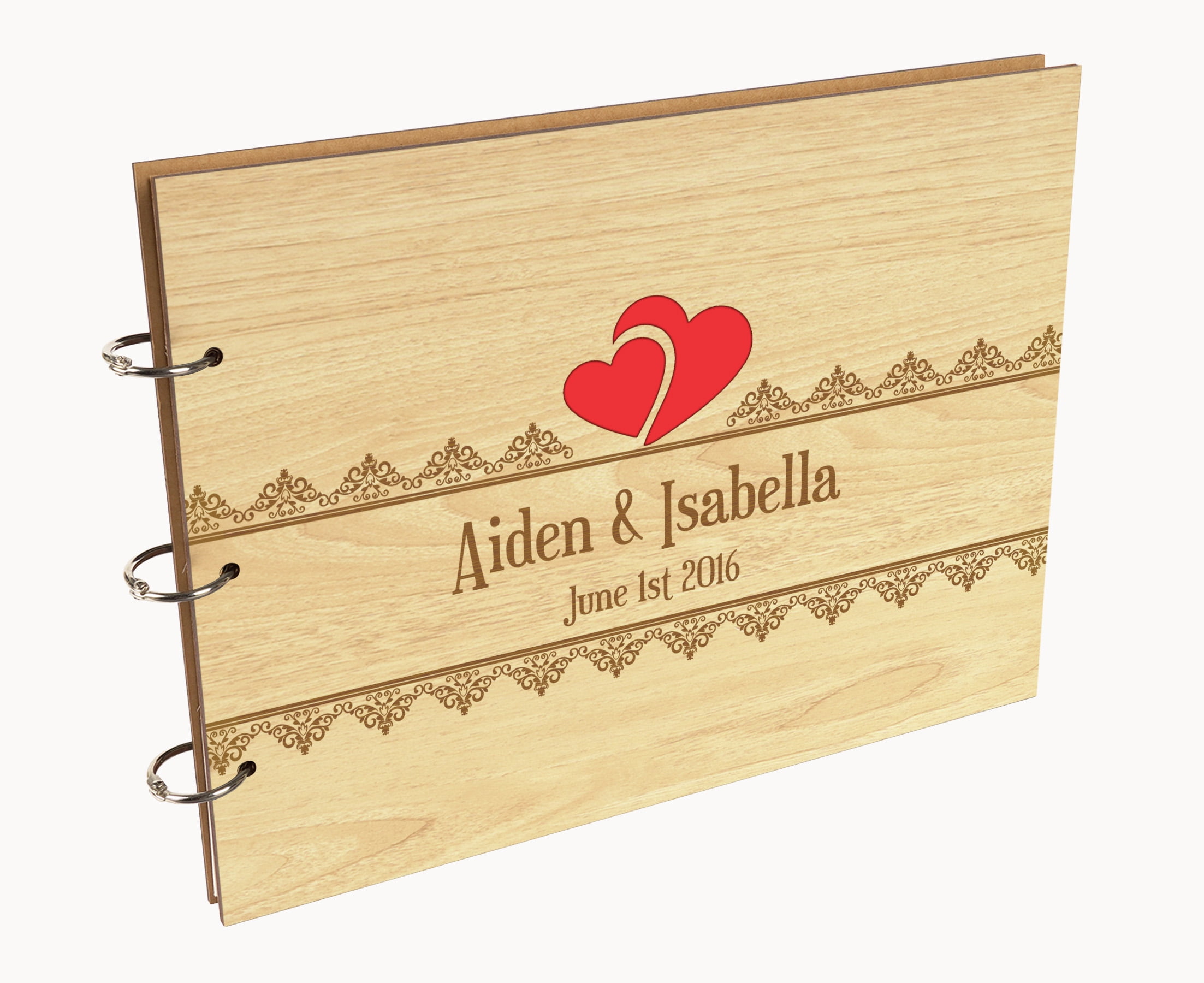 Darling Souvenir Personalized Engraved Laser Cut Wedding Guest Book ...