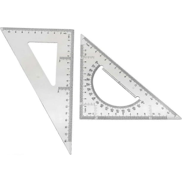 Regla de plástico triangular transparente con escala - Ángulos de 30/60 ...