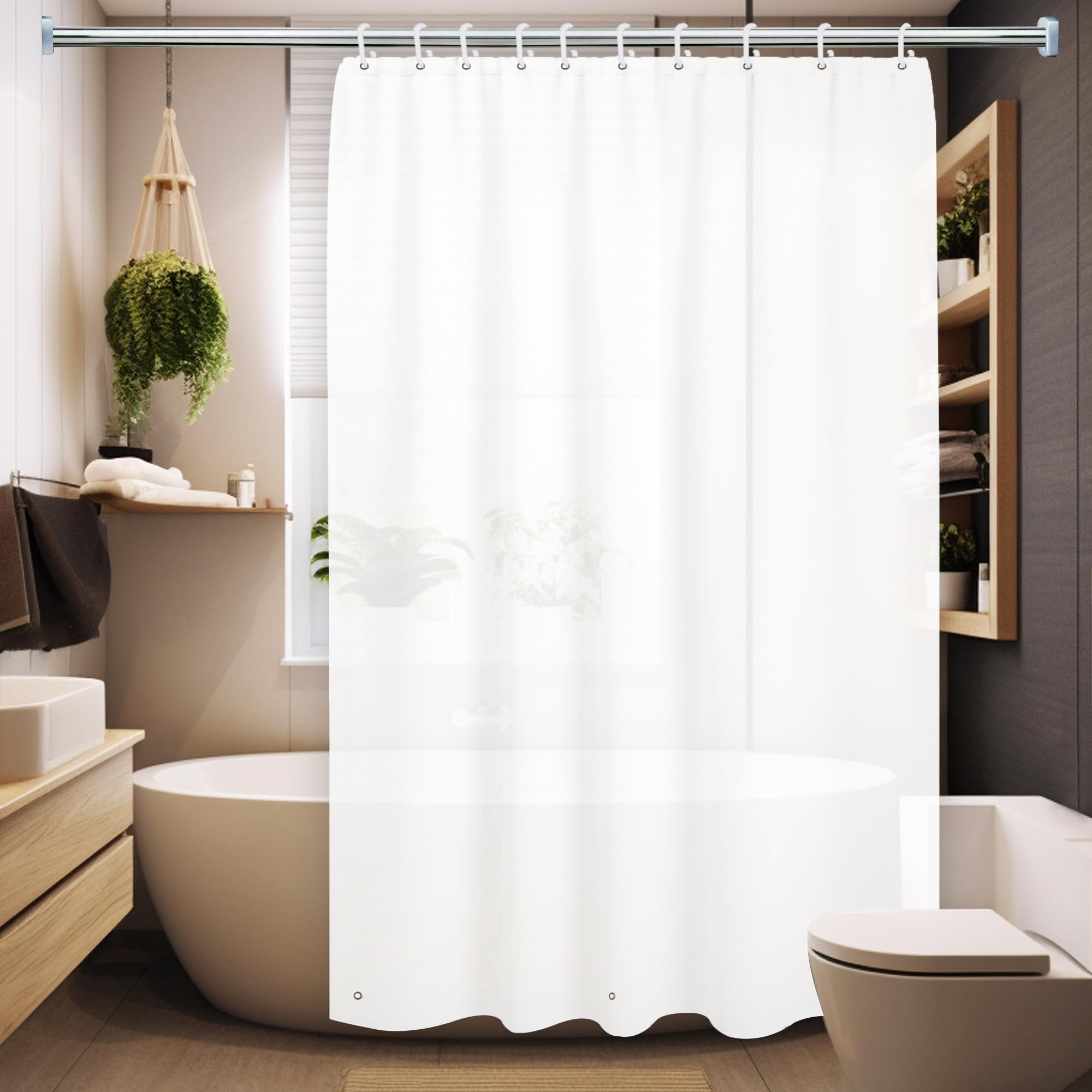 Click here for Canadian Linen Peva White Shower Curtain Linen 72X... prices
