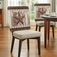 Country Star Chair Back Covers Set of 4, Rust Yellow Stars Berry Brown ...