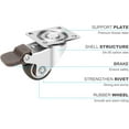 4 Pack 1-inch Small Caster Wheels with 2 Brakes + Screws - 200 lbs ...