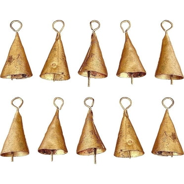 1Set Rustic Gold Bells for Crafts, Vintage Christmas Decor, Small ...
