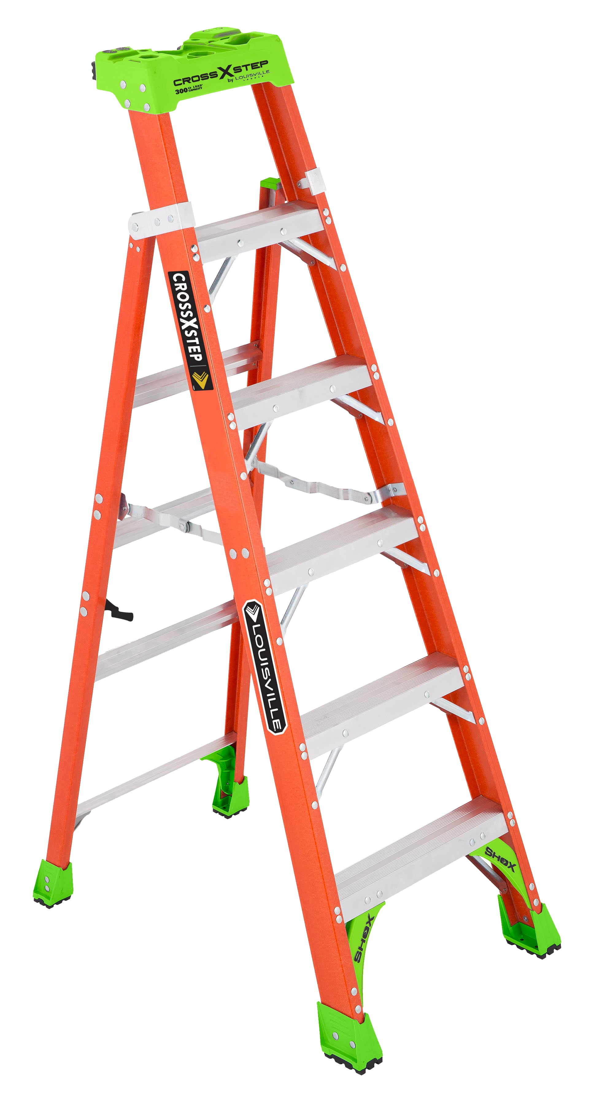 Louisville Fiberglass Heavy Duty Step Ladder, 300 Pound Duty Rating ...